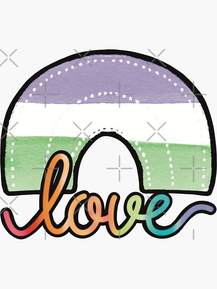 "Genderqueer pride rainbow love LGBTIQ" Sticker for Sale by noffens ...