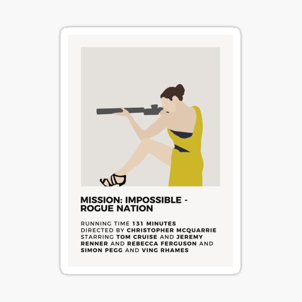"Mission Impossible Minimalist Poster" Sticker for Sale by honeydesigns ...