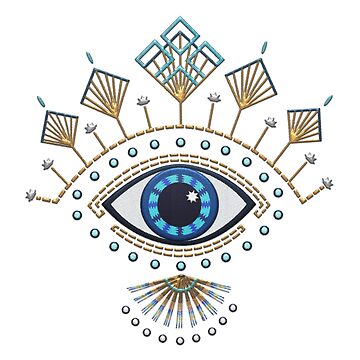 Embroidered evil eye good luck charm art design Photographic Print for Sale by AznavourByKarin Redbubble