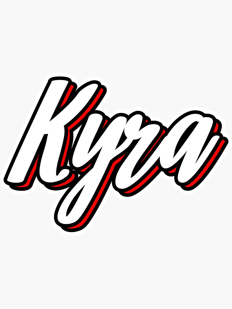 "Kyra first name - hand lettering design" Sticker by sulies | Redbubble