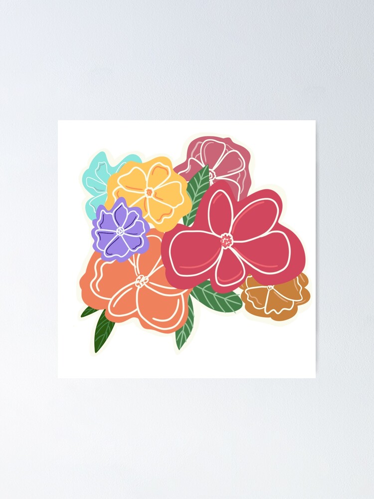 "Flower Power Multi Color" Poster by Tylerlea | Redbubble