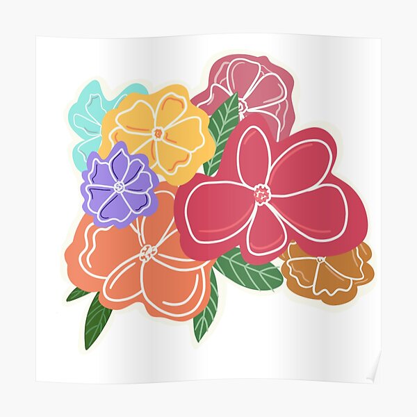 "Flower Power Multi Color" Poster by Tylerlea | Redbubble