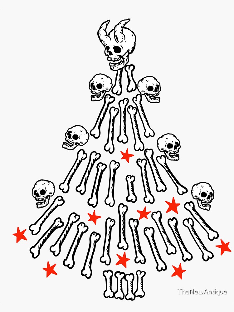 "Spooky Skeleton Christmas Tree" Sticker for Sale by TheNewAntique ...