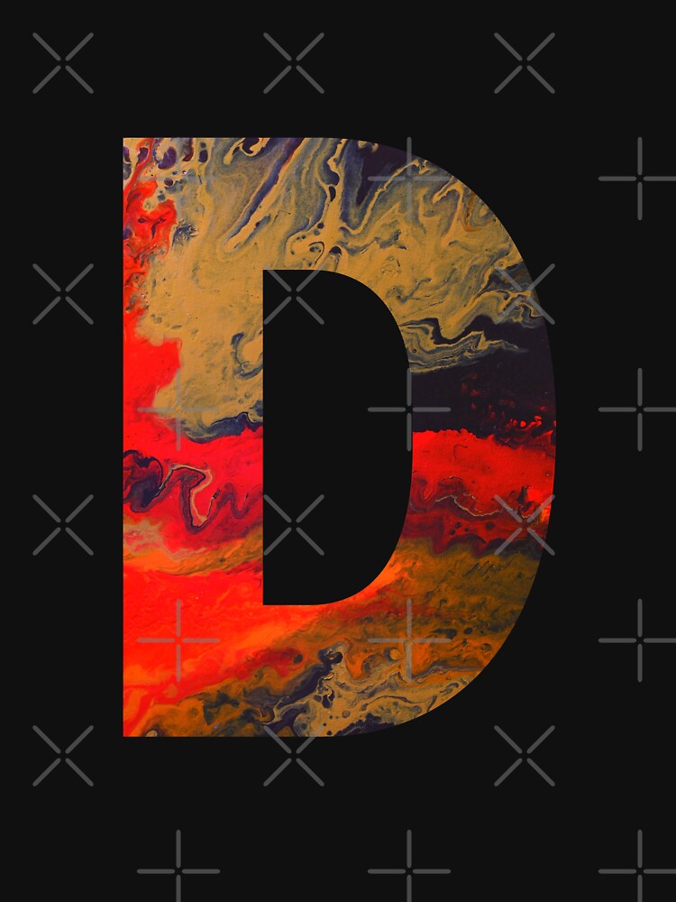 "Letter D (1/2)- Abstract Alphabet Letters Acrylic Pour - Lava version ...