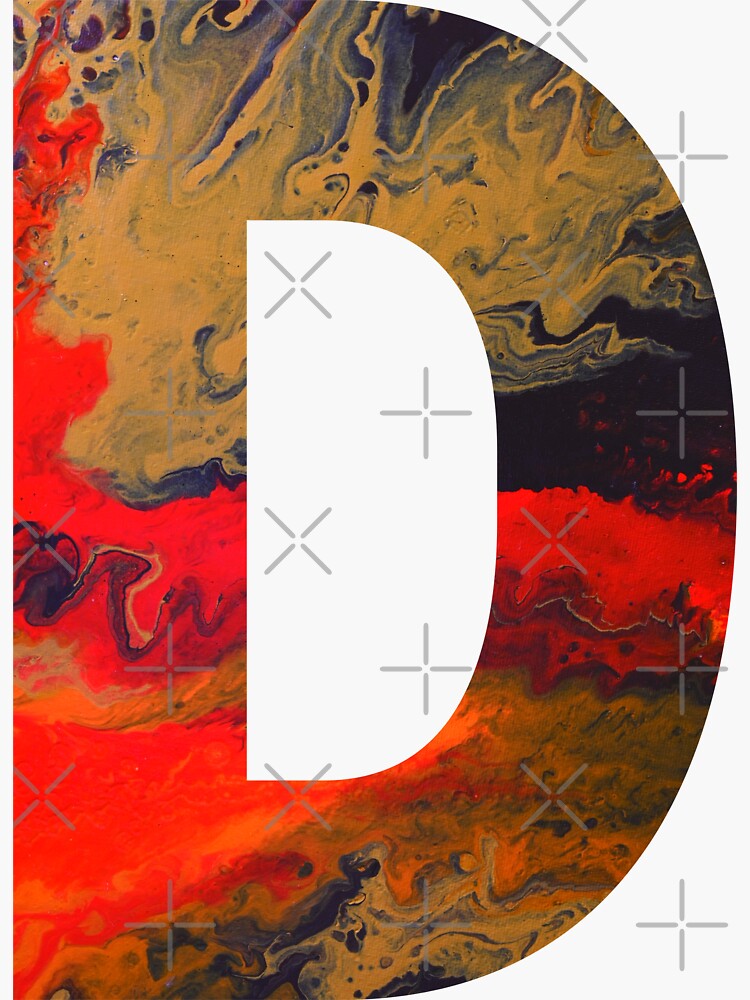 "Letter D (2/2)- Abstract Alphabet Letters Acrylic Pour - Lava version ...