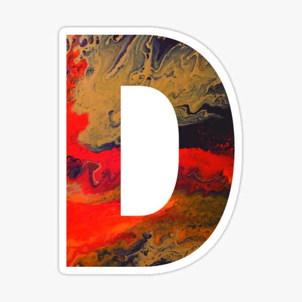 "Letter D (2/2)- Abstract Alphabet Letters Acrylic Pour - Lava version ...