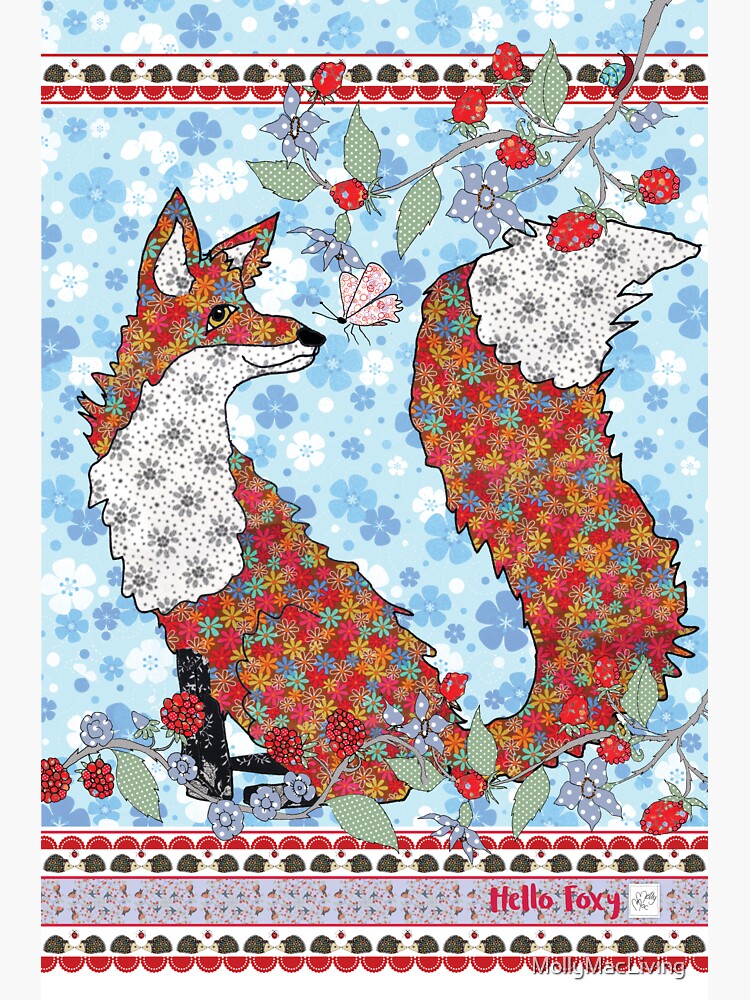 "Fox design - Hello Foxy" Sticker for Sale by MollyMacLiving | Redbubble