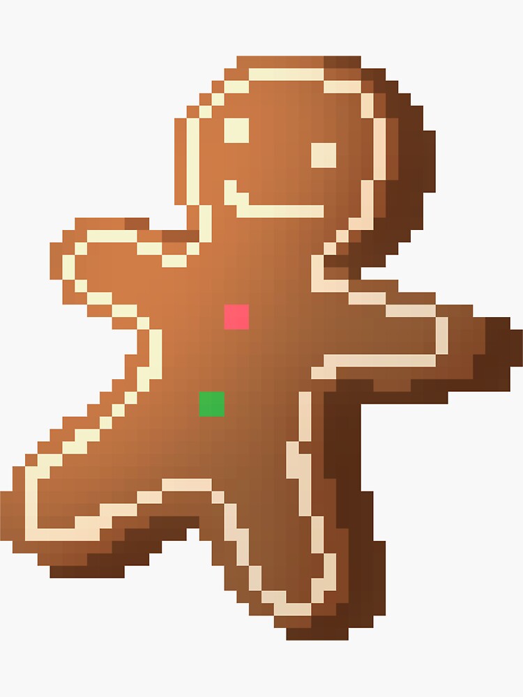 "Cute Pixel Art Christmas Gingerbread Man" Sticker for Sale by MM-Pink ...
