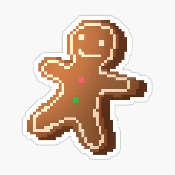 "Cute Pixel Art Christmas Gingerbread Man" Sticker for Sale by MM-Pink ...