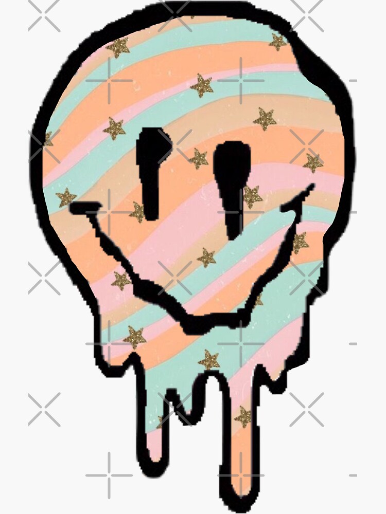 "Pastel star drippy face" Sticker for Sale by Als10806 | Redbubble
