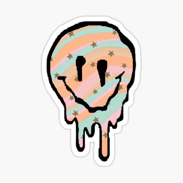 "Pastel star drippy face" Sticker for Sale by Als10806 | Redbubble