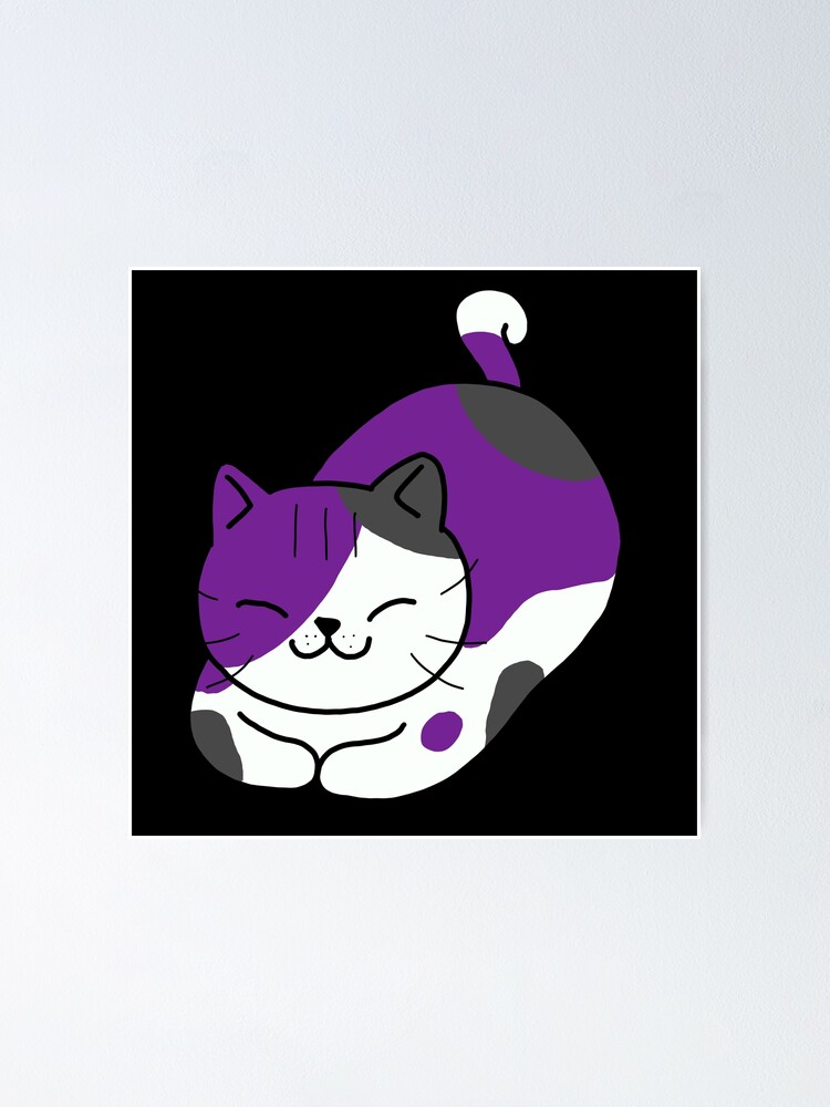 "Cute asexual pride cat" Poster for Sale by MickTilio | Redbubble