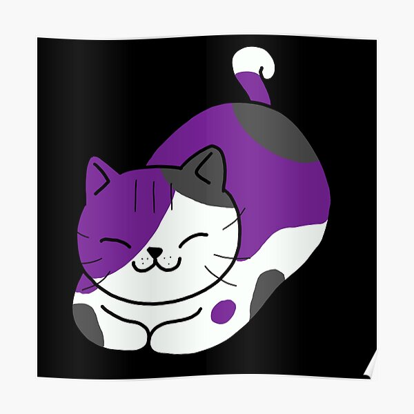"Cute asexual pride cat" Poster for Sale by MickTilio | Redbubble