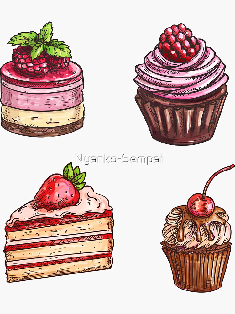 "Paris pastries sticker pack" Sticker for Sale by Nyanko-Sempai | Redbubble