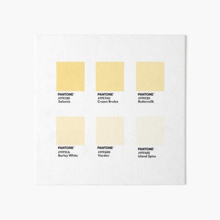 "Pastel yellow palette pantone color swatch" Art Board Print by ...