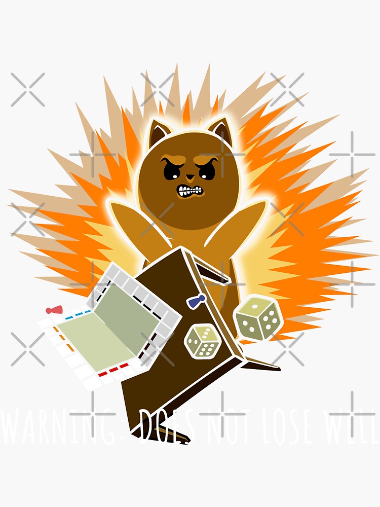 "Bad Loser At Board Games Funny" Sticker by PinkPlatypus | Redbubble