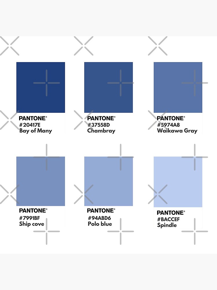 "Dark blue gray gradient palette pantone color swatch" Art Print by ...