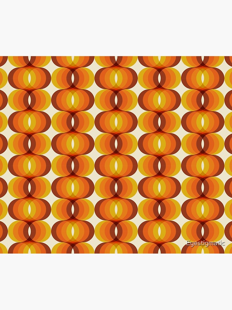 "Orange, Brown, and Ivory Retro 1960s Wavy Pattern" Throw Blanket for ...