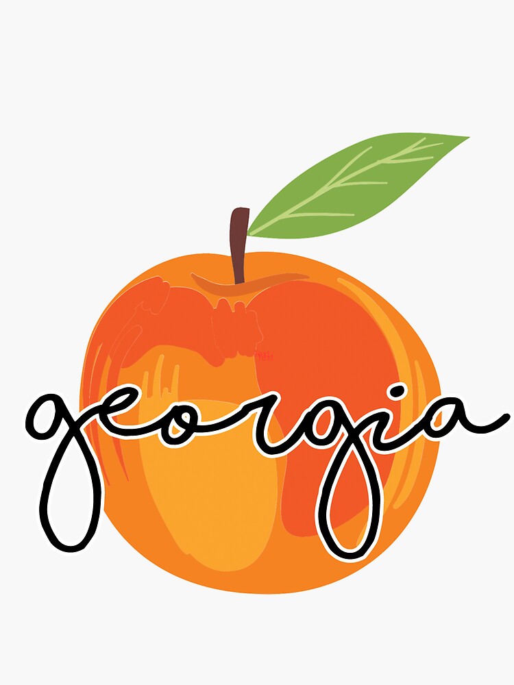 "georgia peach" Sticker by cedougherty | Redbubble