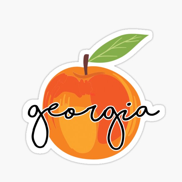 "georgia peach" Sticker by cedougherty | Redbubble