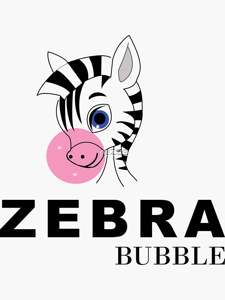"zebra bubble gum " Sticker by rezze | Redbubble