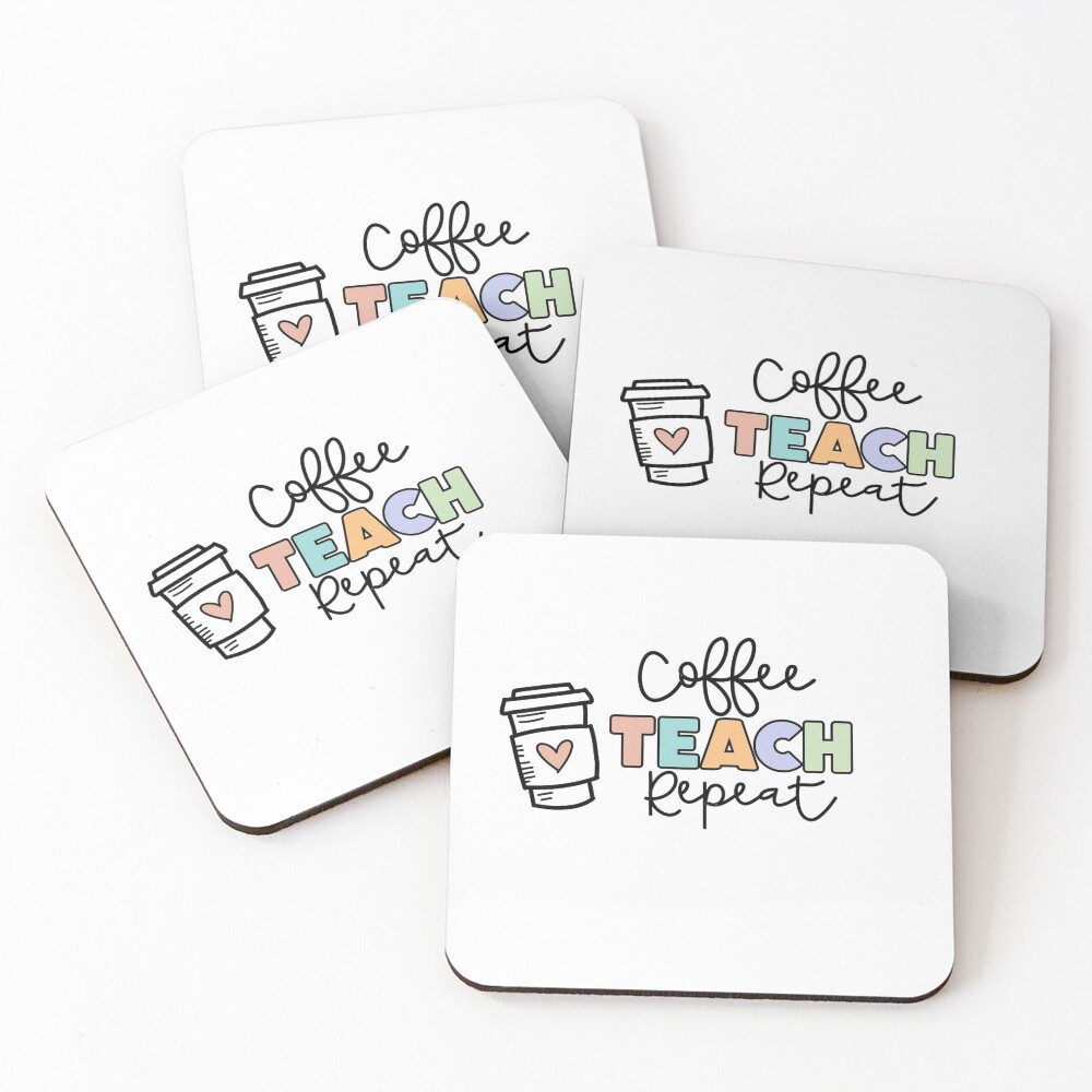 "Coffee Teach Repeat " Sticker for Sale by saa013 | Redbubble