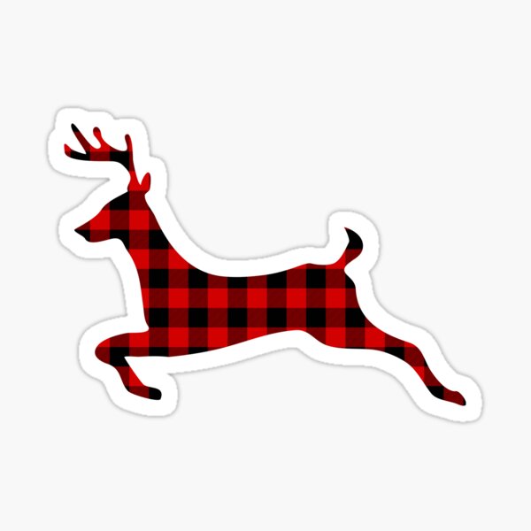 "Wild Christmas Reindeer- Buffalo plaid checkered - animal (puma ...