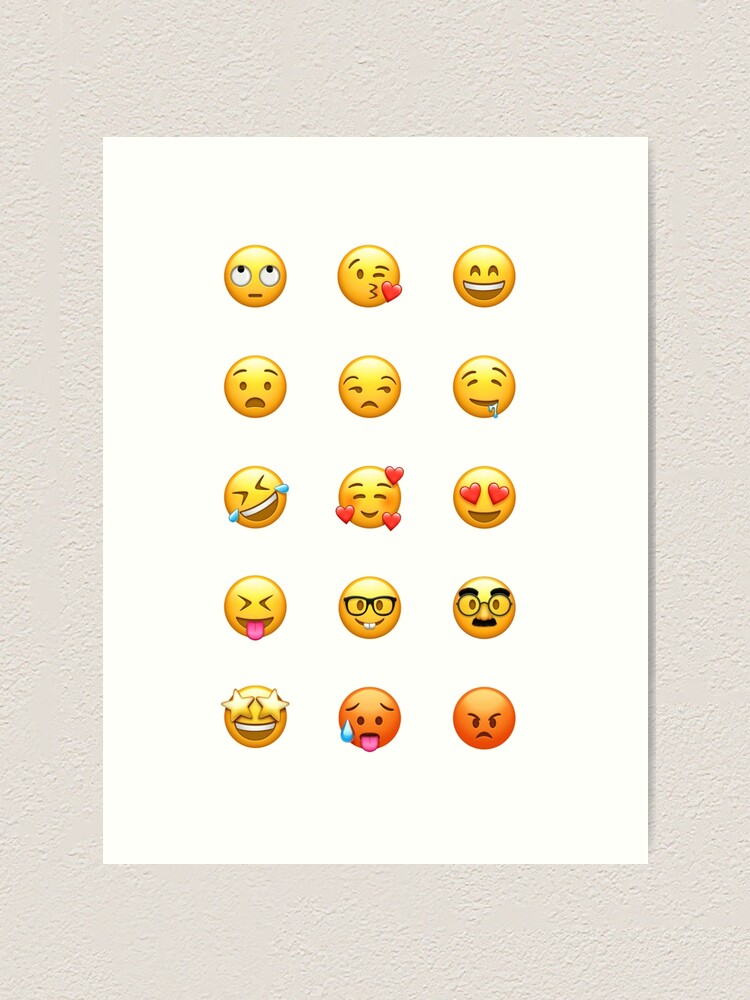 "Smiley List - Emoji list - Smiley Stickets List" Art Print for Sale by ...