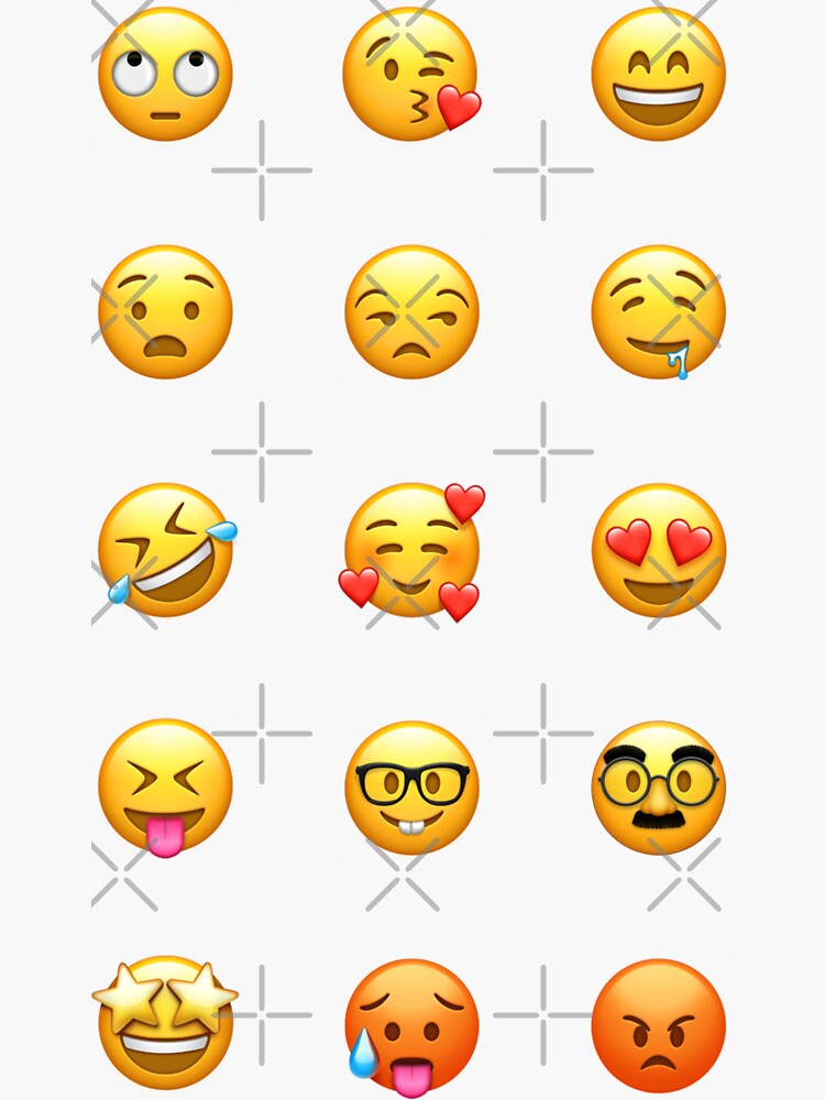 Sticker for Sale mit "Smiley-Liste - Emoji-Liste - Smiley-Stickets ...