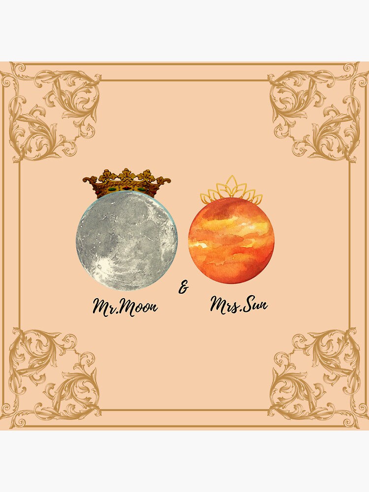 "Mr.Moon & Mrs.Sun" Sticker by monnek | Redbubble