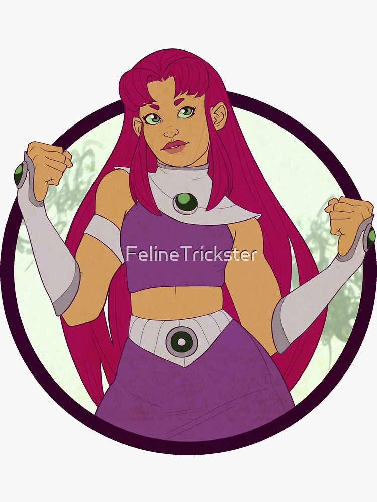 "Teen Titans Starfire" Sticker by FelineTrickster | Redbubble