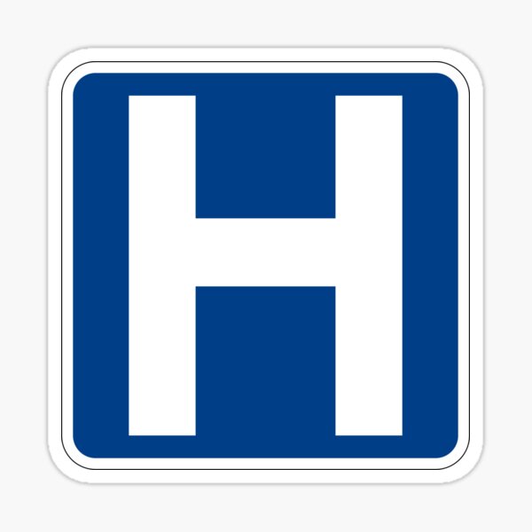 "Hospital sign" Sticker for Sale by ArgosDesigns | Redbubble