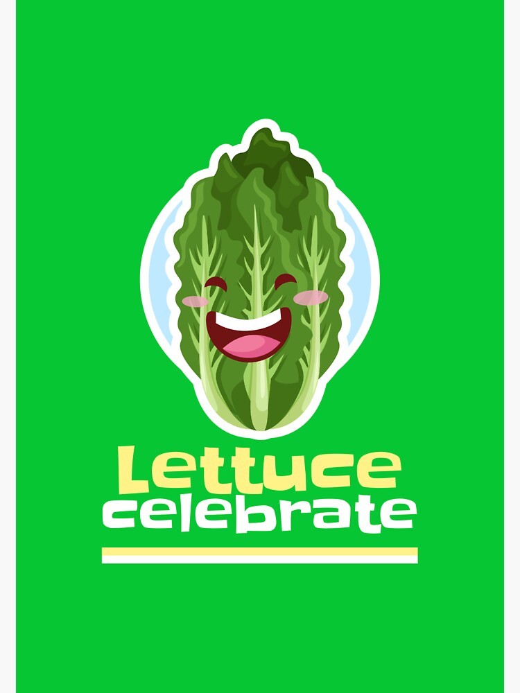 "Lettuce celebrate! Pun" Sticker by CocoAndMore | Redbubble