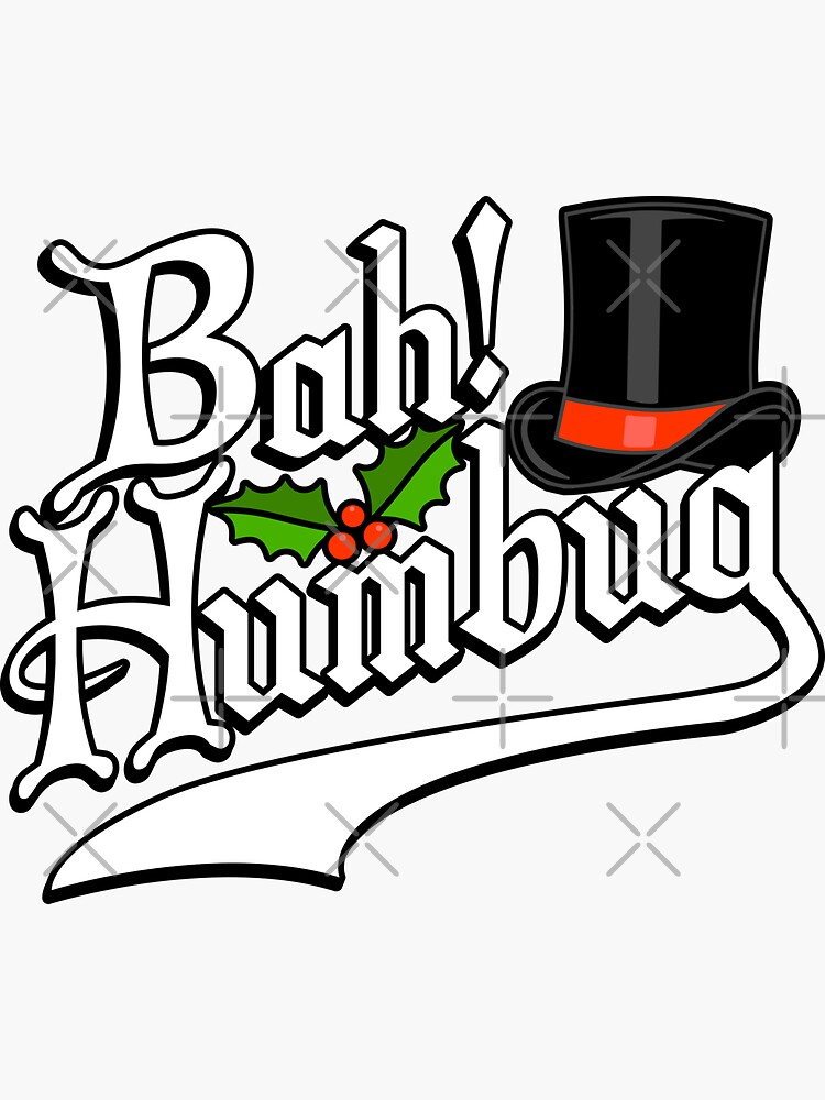 "Bah Humbug! Funny Christmas Scrooge Graphic" Sticker for Sale by ...