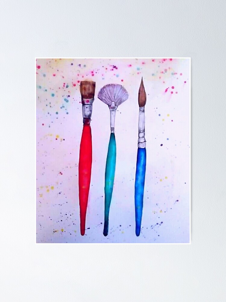 "Paint brushes illustration with inks" Poster by horseaddicted | Redbubble