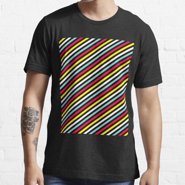 "80s retro colour lines stripe pattern" T-shirt by GuitarManArts ...