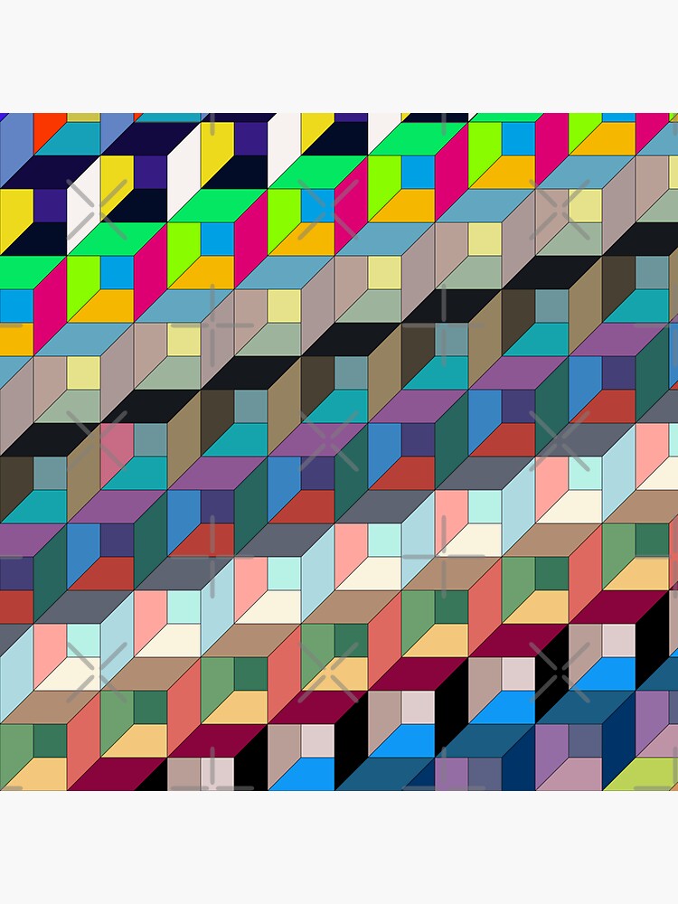 "Geometric Cube Color Palette from Movies" Sticker by flyrocket | Redbubble