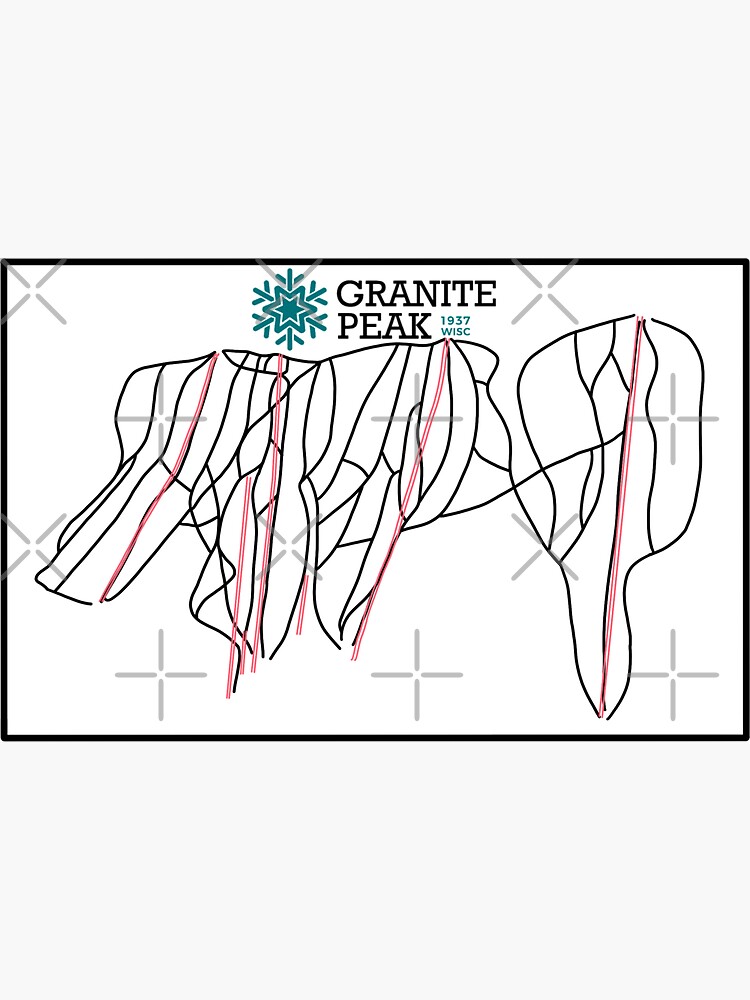 Granite Peak Trail Map Artwork Sticker For Sale By Juliak108 Redbubble