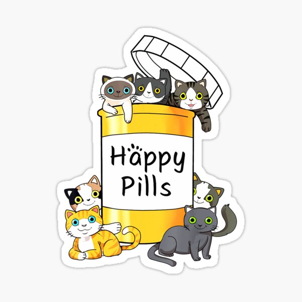 Happy Pills Stickers | Redbubble