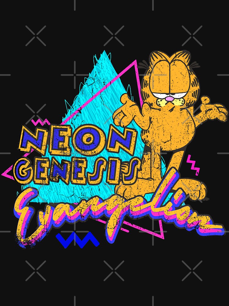 "Garfield-Neon Genesis Evangelion Vintage" T-shirt for Sale by macheal ...