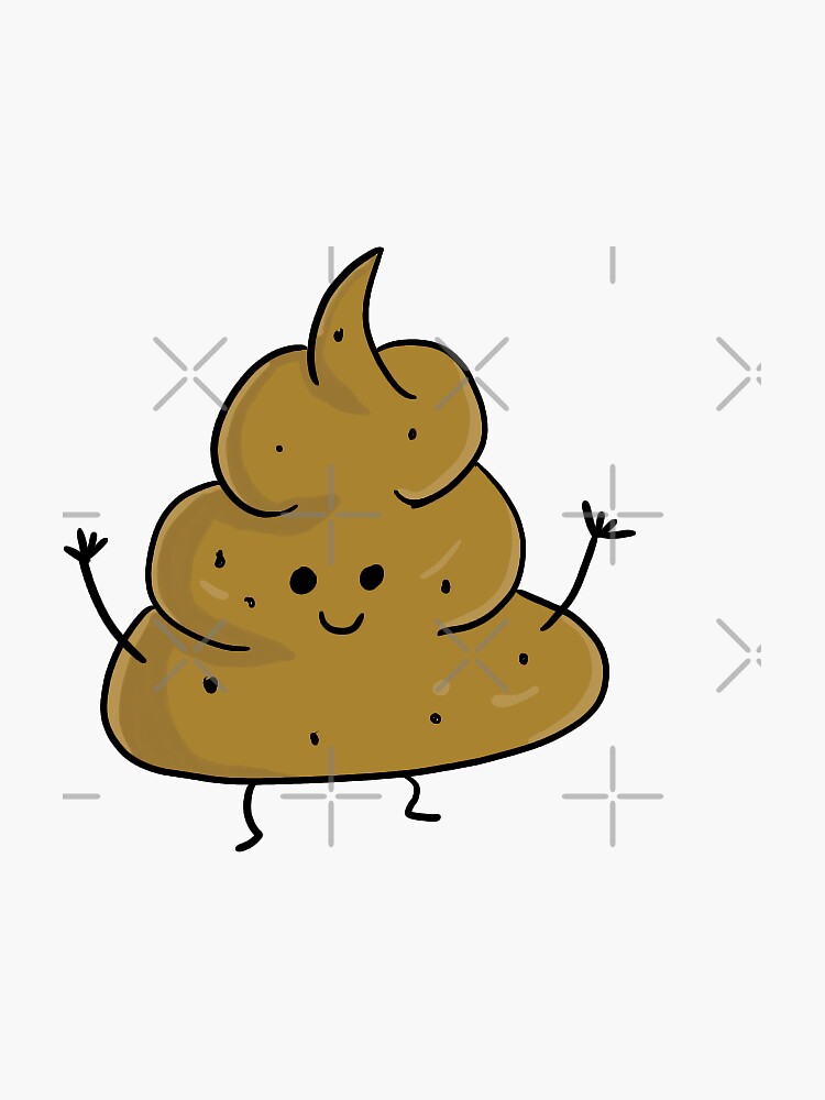 "Happy poop" Sticker by solarcoco | Redbubble