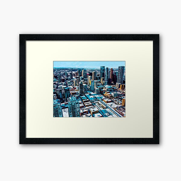"Downtown Calgary from the Air" Framed Art Print by RT-Media | Redbubble