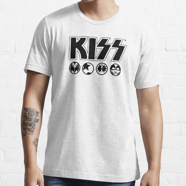"KISS Band Members Design Black And White " T-shirt for Sale by designminimal | Redbubble | kiss ...