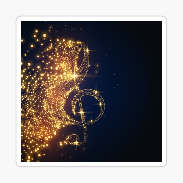 "Sparkling treble clef" Sticker by MinkasArt | Redbubble