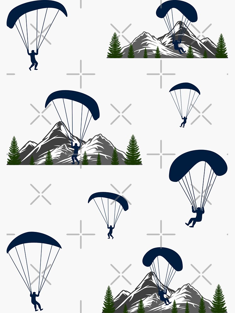 "Paragliding Paragliding Paragliding Pilot Sticker Pack" Sticker for ...
