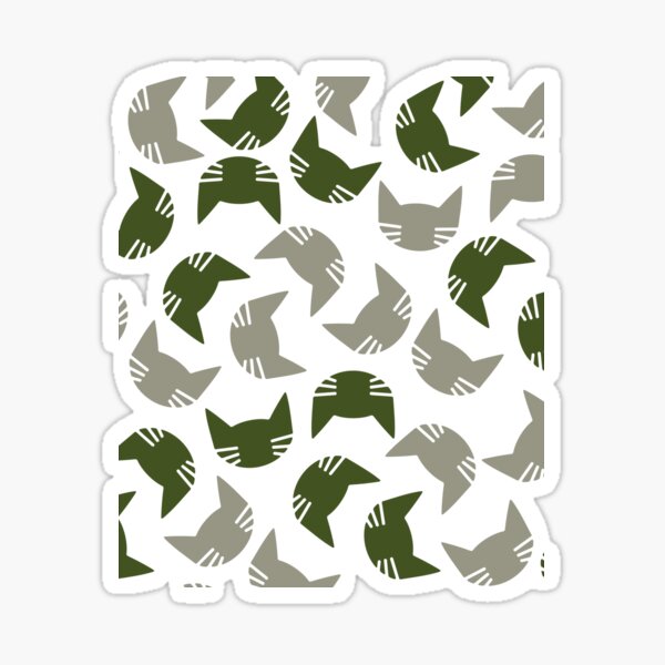 "Cute Cat Pattern funny Cat Gift Camo" Sticker for Sale by IDI69 ...