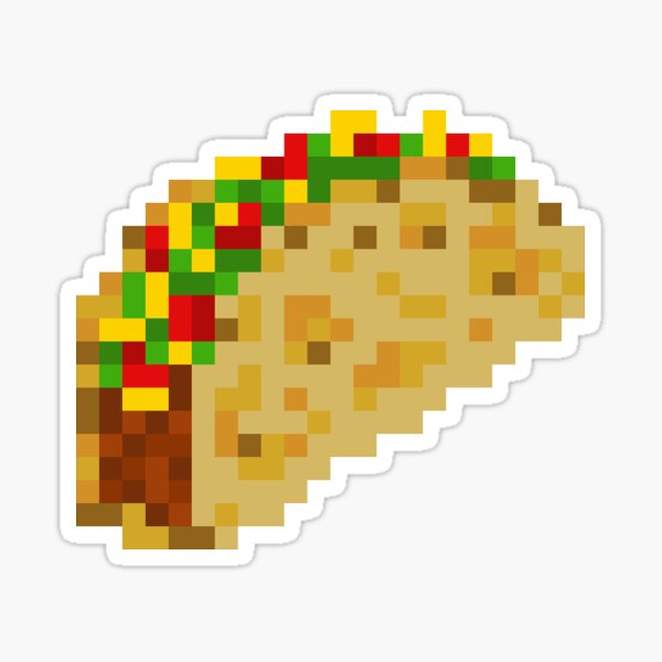 "Pixel Taco" Sticker for Sale by kisamemur | Redbubble