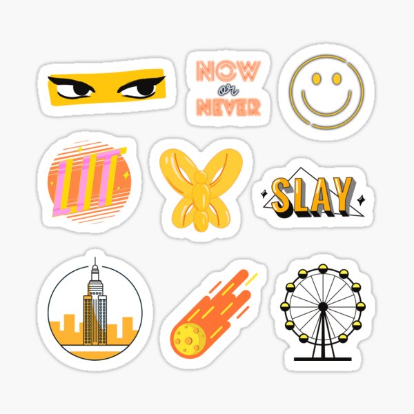 "Yellow/Orange Neon Pack" Sticker by Taphire | Redbubble