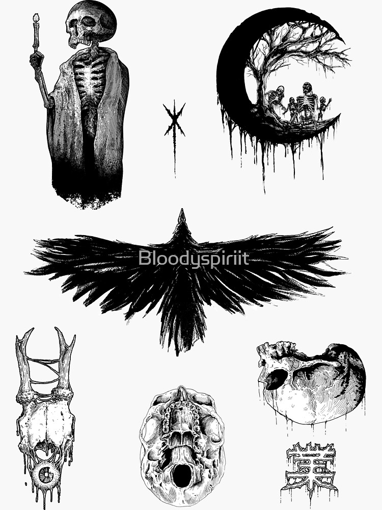 "Dark Stickers - Pack 1" Sticker by Bloodyspiriit | Redbubble