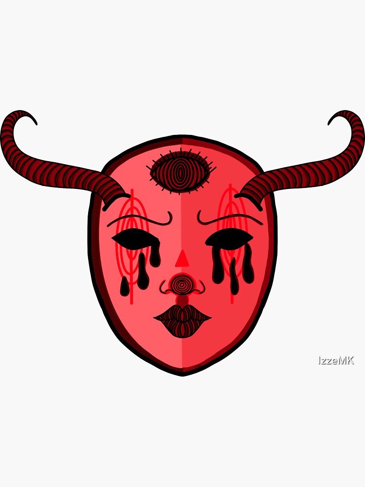 "Devil clown woman!" Sticker for Sale by IzzeMK | Redbubble